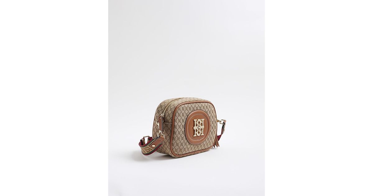 River Island Crossbody Bag Rr Monogram in White | Lyst UK