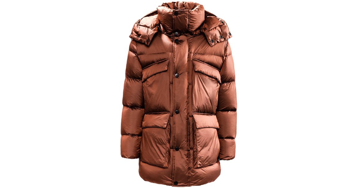 Jack Wolfskin Tech Lab Upper East Puffer Coat in Brown for Men | Lyst UK