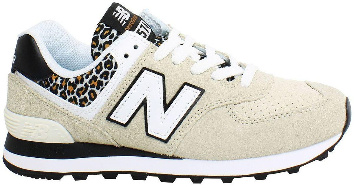 New Balance 574 Leopard Trainers in White | Lyst UK