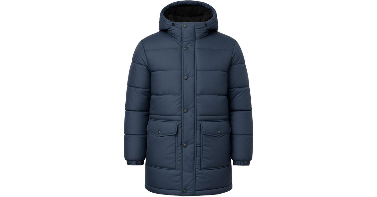 HUNTER Interpid Long Puffer Coat in Blue for Men | Lyst UK