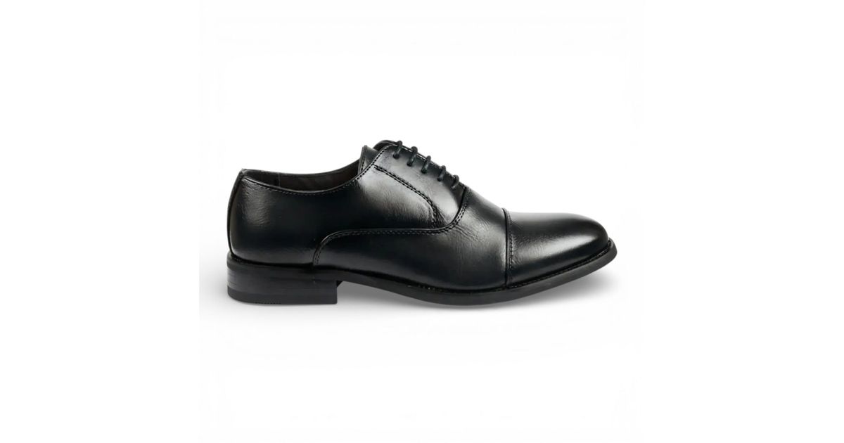 Infinity Leather Patent Pu Cap-Toe Oxford Formal Brogue Shoes Faux ...