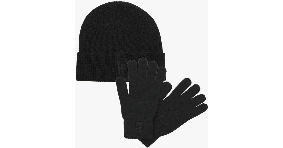 Jack & Jones Train Hat & Gloves Set in Black for Men | Lyst UK