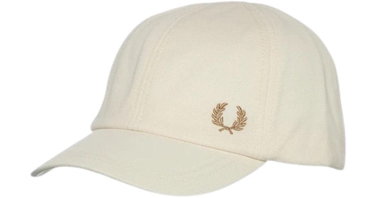 Fred Perry Classic Logo Cap Cotton in Natural for Men | Lyst UK