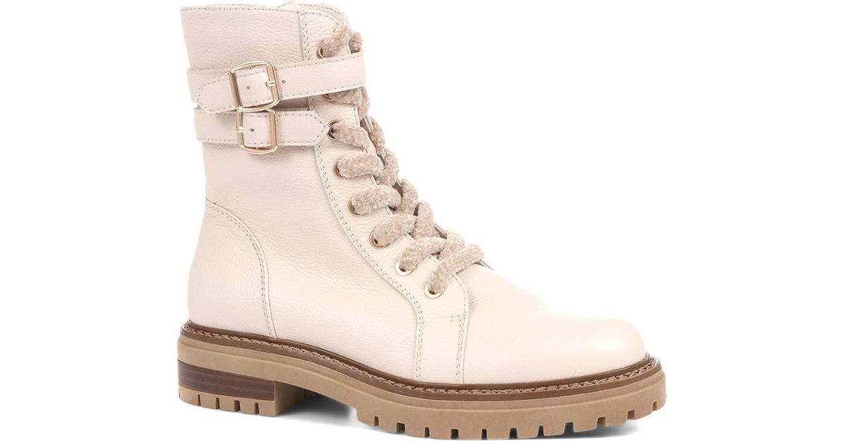 Jones Bootmaker Simonetta Biker Boots in Natural | Lyst UK