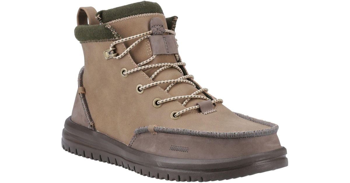 HEYDUDE Bradley Tumbled Classic Polyurethane Nut Ankle Boots in Brown ...