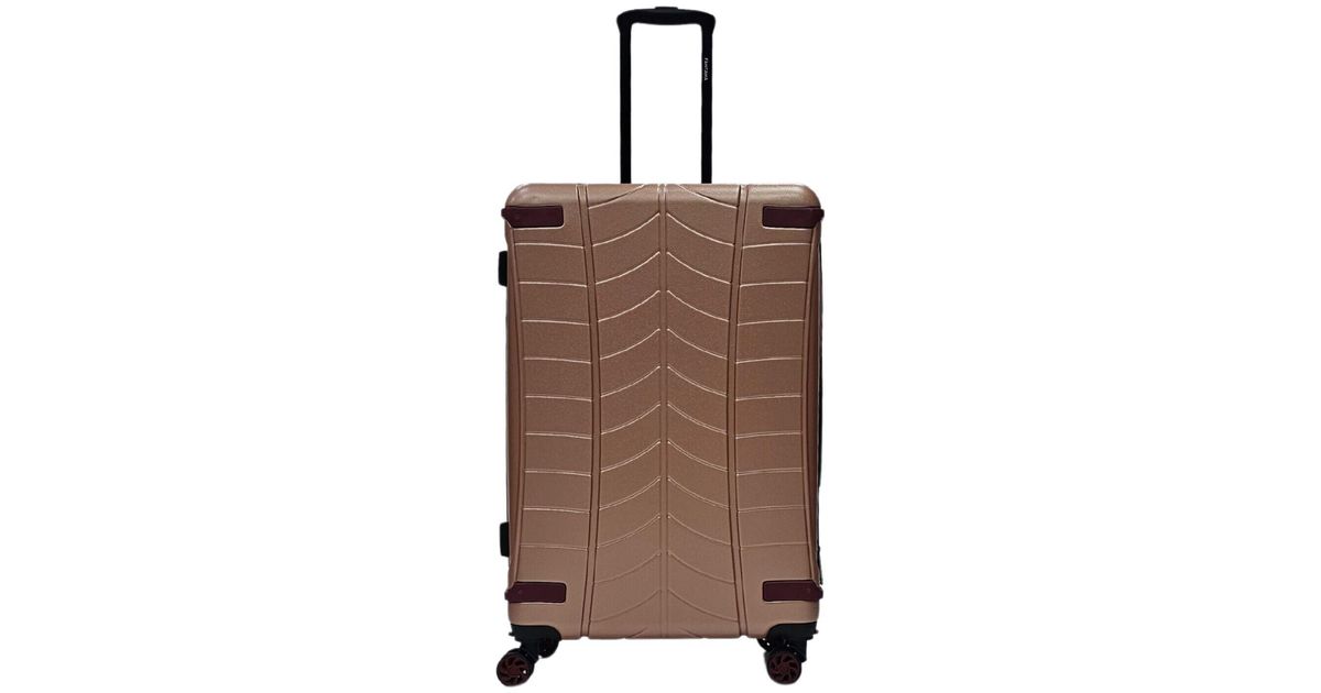 Infinity Leather Hard Shell Cabin Suitcase 4 Wheel Luggage Travel Bag ...