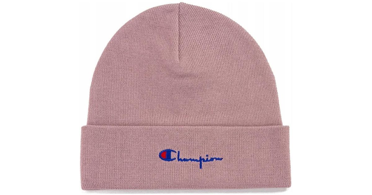 Champion Reverse Weave Beanie Script Logo in Purple | Lyst UK