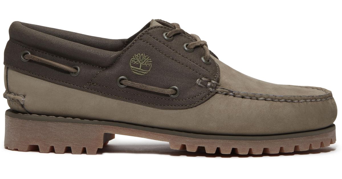 Timberland Authentic Handsewn 3-Eye Boat Shoe in Brown for Men | Lyst UK