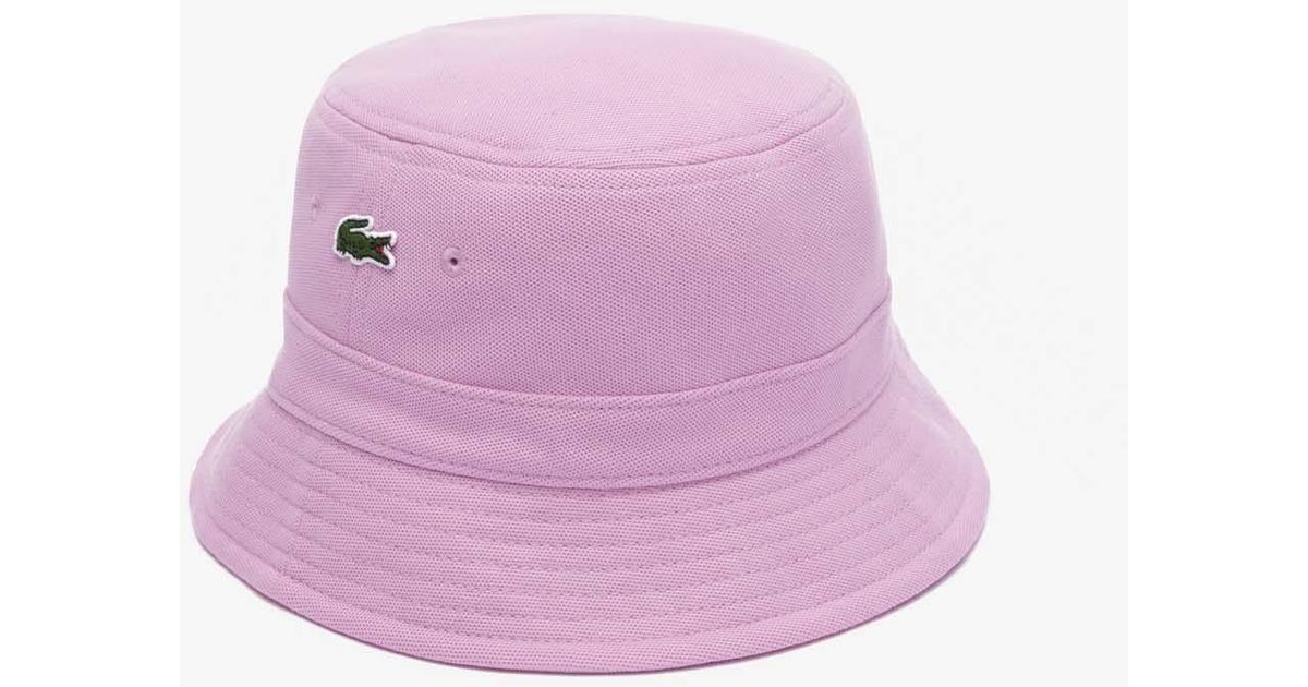 Lacoste Piqu¿ Bucket Hat in Purple for Men | Lyst UK