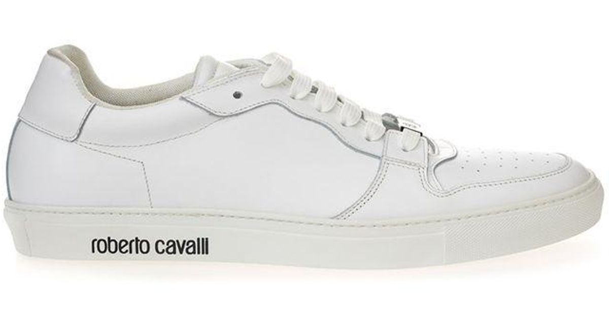 Roberto Cavalli Rc08004 Leather Sneakers in White | Lyst UK