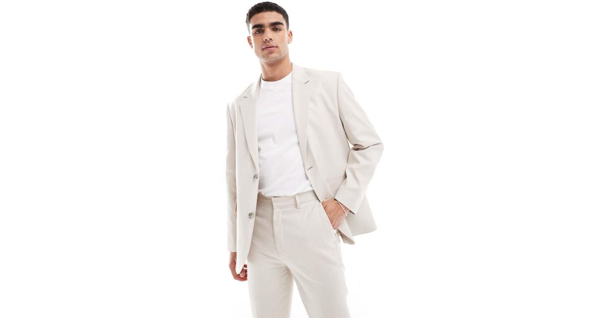 ASOS Relaxed Throw On Suit Jacket in White for Men | Lyst UK