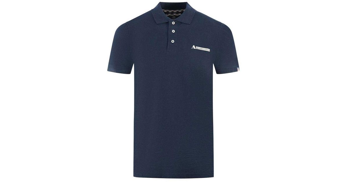 Aquascutum Adult Boxed Logo Polo Shirt Cotton in Blue | Lyst UK