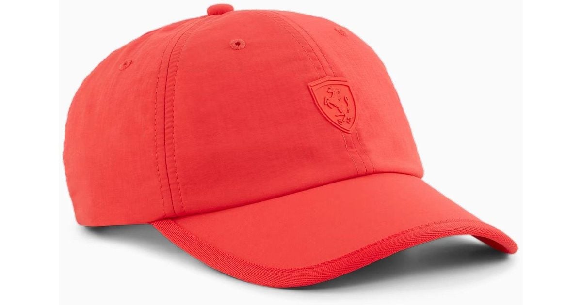 PUMA Scuderia Ferrari Logo Cap in Red for Men | Lyst UK