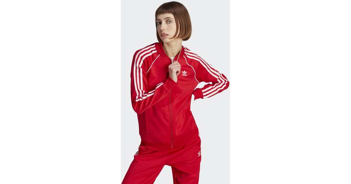adidas Originals Adicolor Classics Sst Track Top in Red | Lyst UK