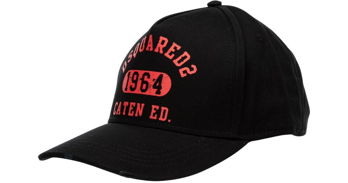 DSquared² 1964 Logo Hat Cotton in Black for Men | Lyst UK