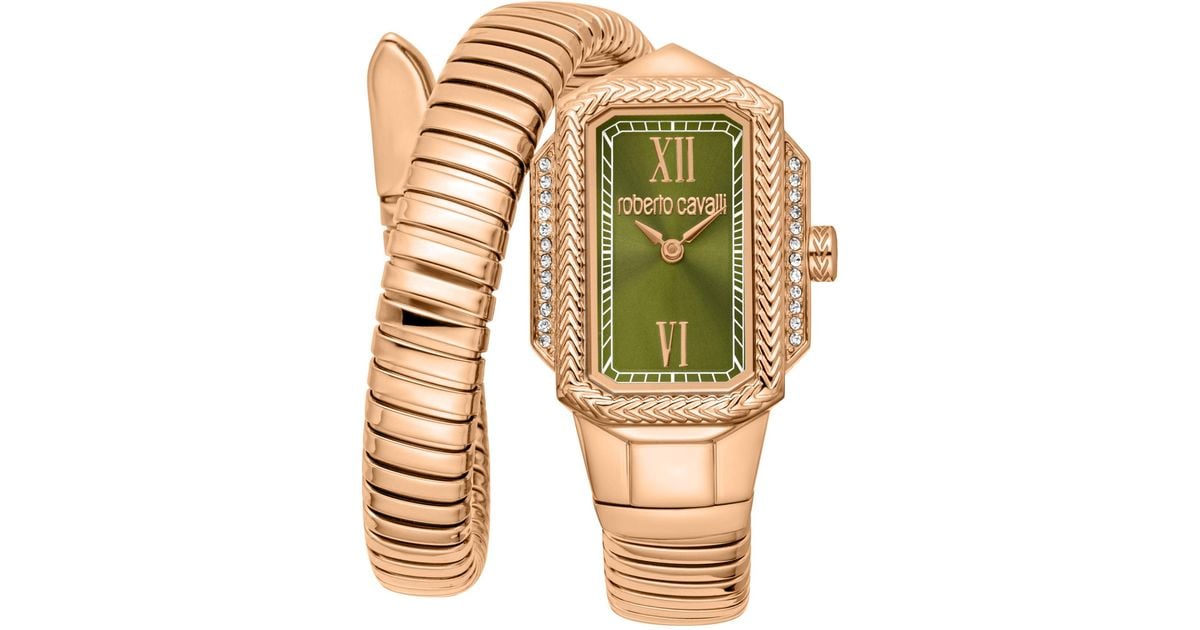Roberto Cavalli Snake With Dial Stainless Steel Watch in Metallic | Lyst UK