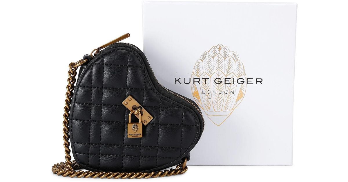 Kurt Geiger Micro Brixton Heart Bag in Black | Lyst UK