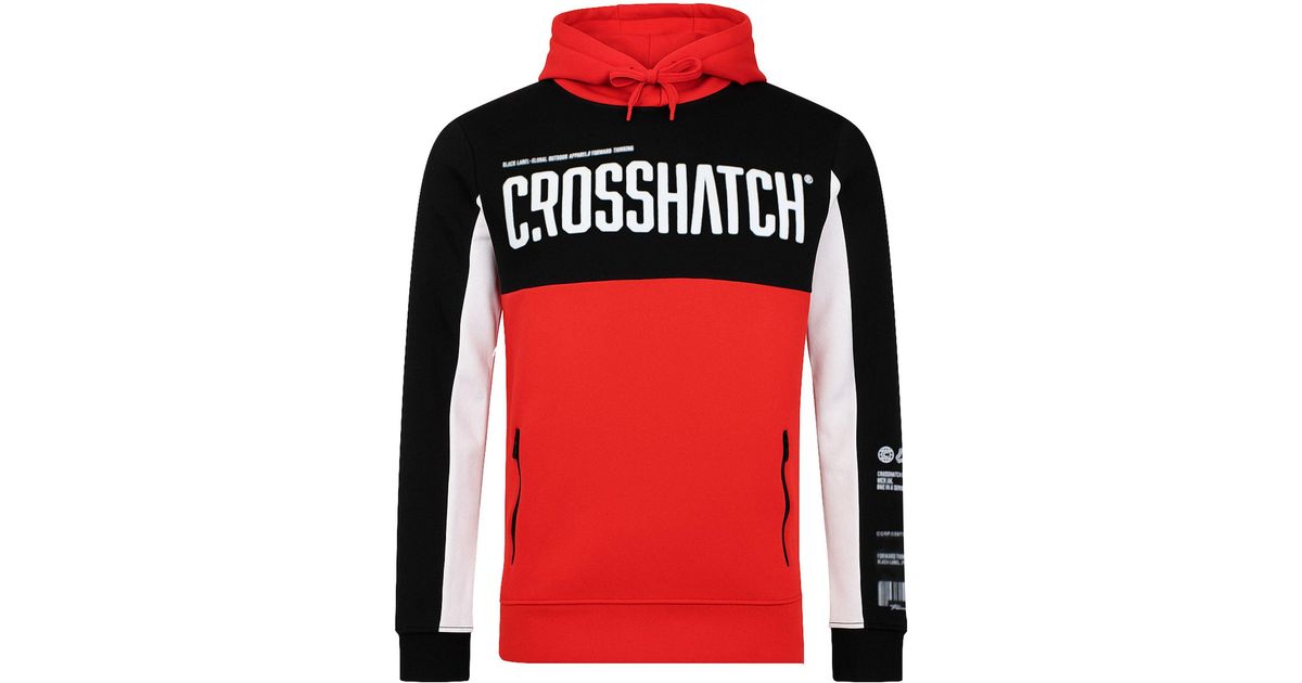Crosshatch Compounds Panel Hoodie Cotton in Red for Men | Lyst UK