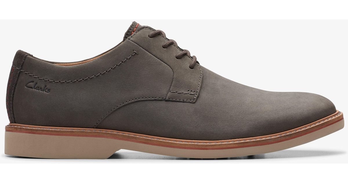 Clarks Atticus Ltlace Dark Nubuck Shoes in Brown for Men | Lyst UK