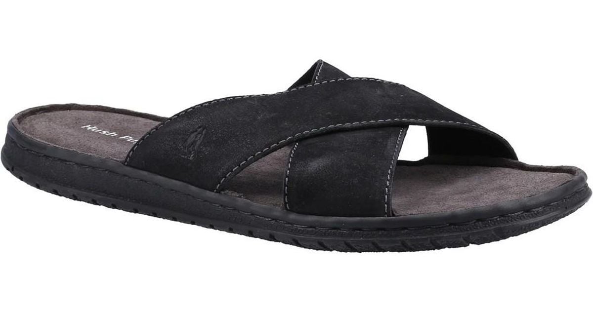 Hush Puppies Nile Crossover Leather Sandals in Black for Men | Lyst UK