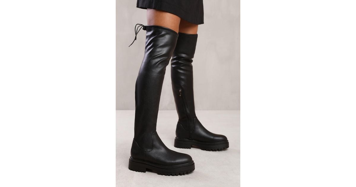 Where's That From Wheres 'Calista' Chunky Over The Knee Boot With Lace ...