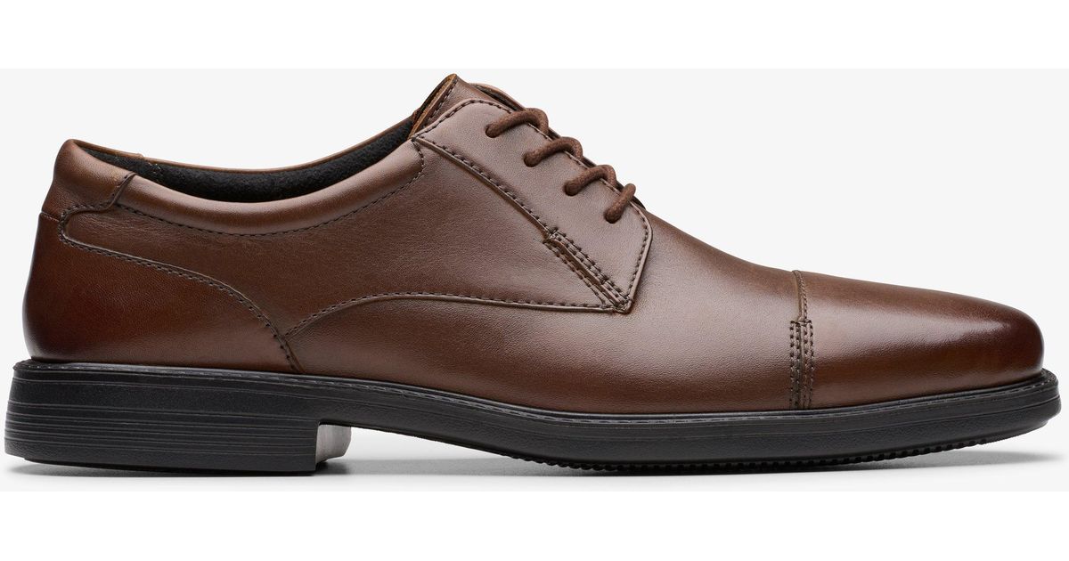 Clarks Wenham Cap Ii Leather Shoes in Brown for Men | Lyst UK