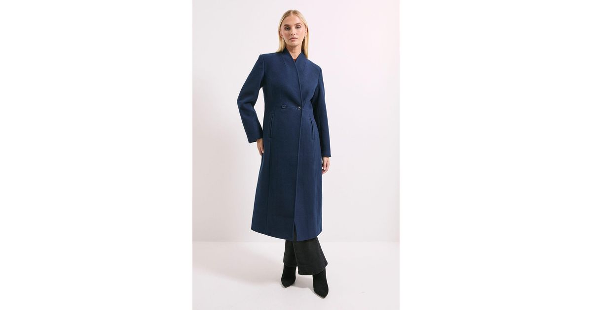 Wallis Principles By Collarless Coat in Blue | Lyst UK