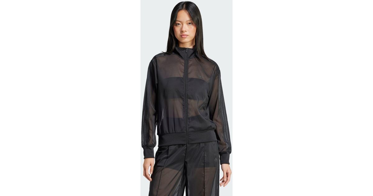 adidas Originals Adicolor Sheer Track Top in Black | Lyst UK