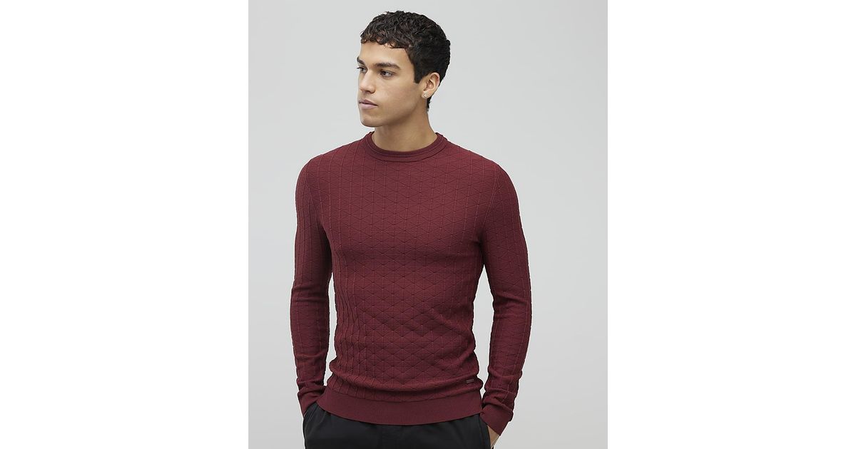 River Island Jumper Muscle Fit Textured for Men | Lyst UK