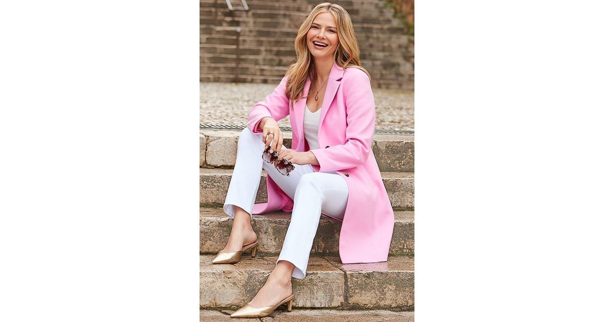 Sosandar Rosé Tailored Coat With Buttons in Pink | Lyst UK