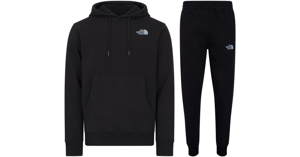 The North Face Outline Logo Hooded Tracksuit Set Cotton in Black for ...