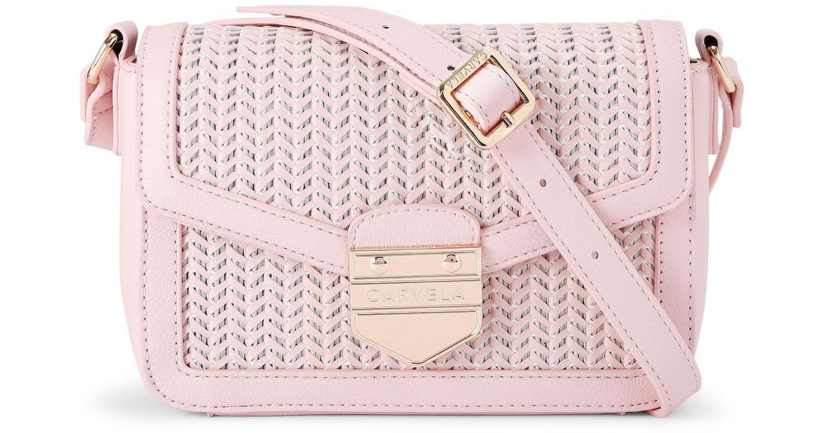 Carvela Kurt Geiger Maria Weave Xbody Bag in Pink | Lyst UK