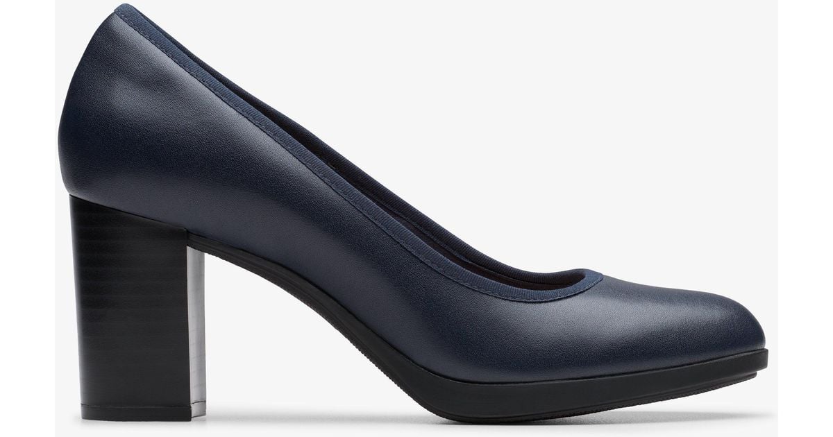 Clarks Bayla Carly Leather Shoes in Blue | Lyst UK