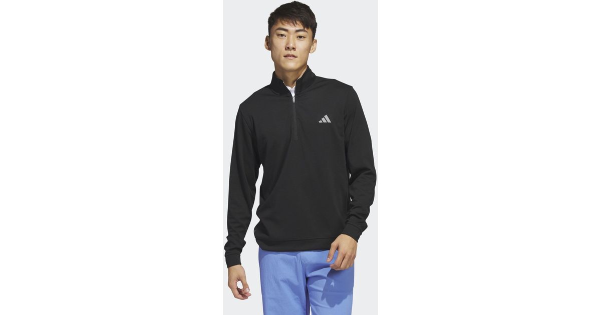 adidas Originals Elevated 1/4-Zip Pullover in Black for Men | Lyst UK