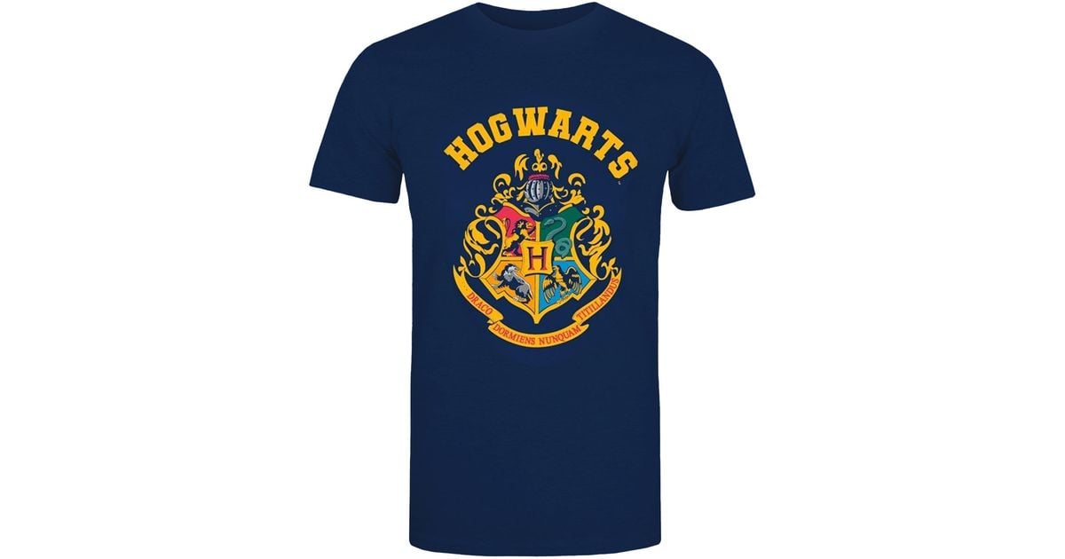 Harry Potter Ladies Hogwarts Crest T-Shirt Cotton in Blue | Lyst UK