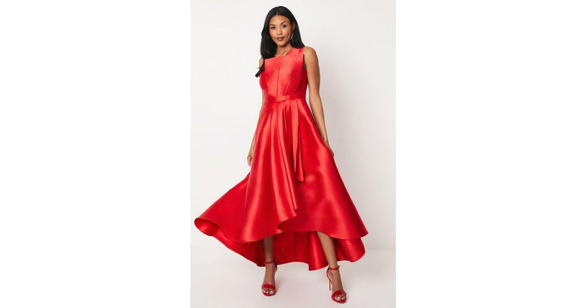 Coast Waterfall Skirt One Shoulder Gown in Red | Lyst UK