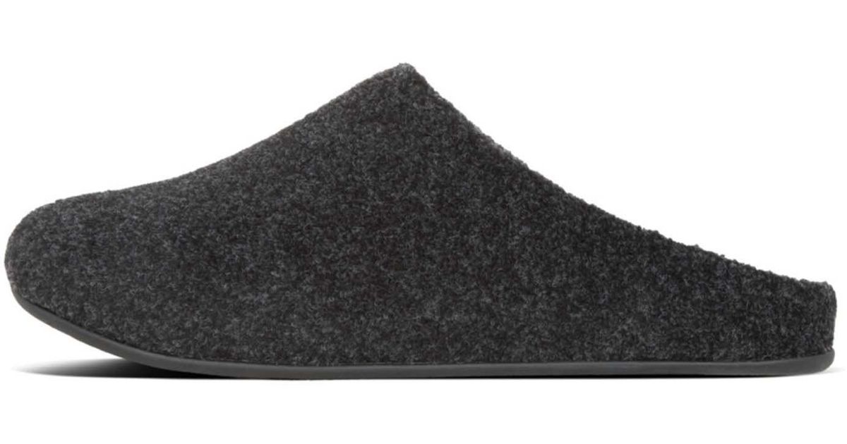 Fitflop Shove Felt Slippers in Black for Men | Lyst UK