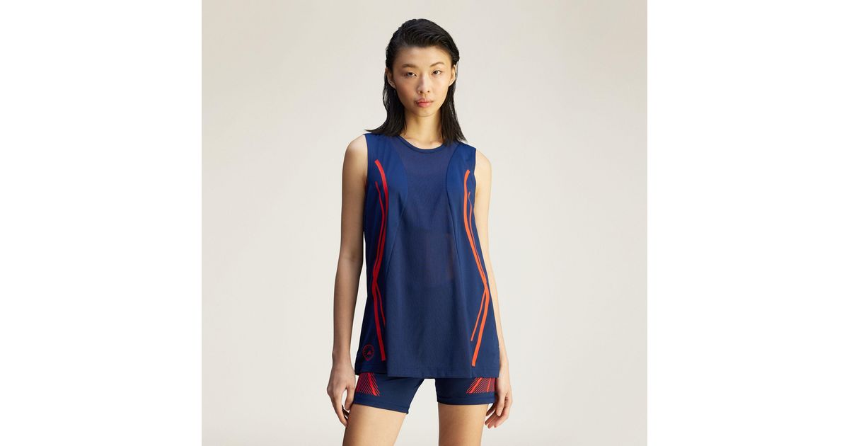 adidas By Stella McCartney Truepace Running Tank Top in Blue | Lyst UK