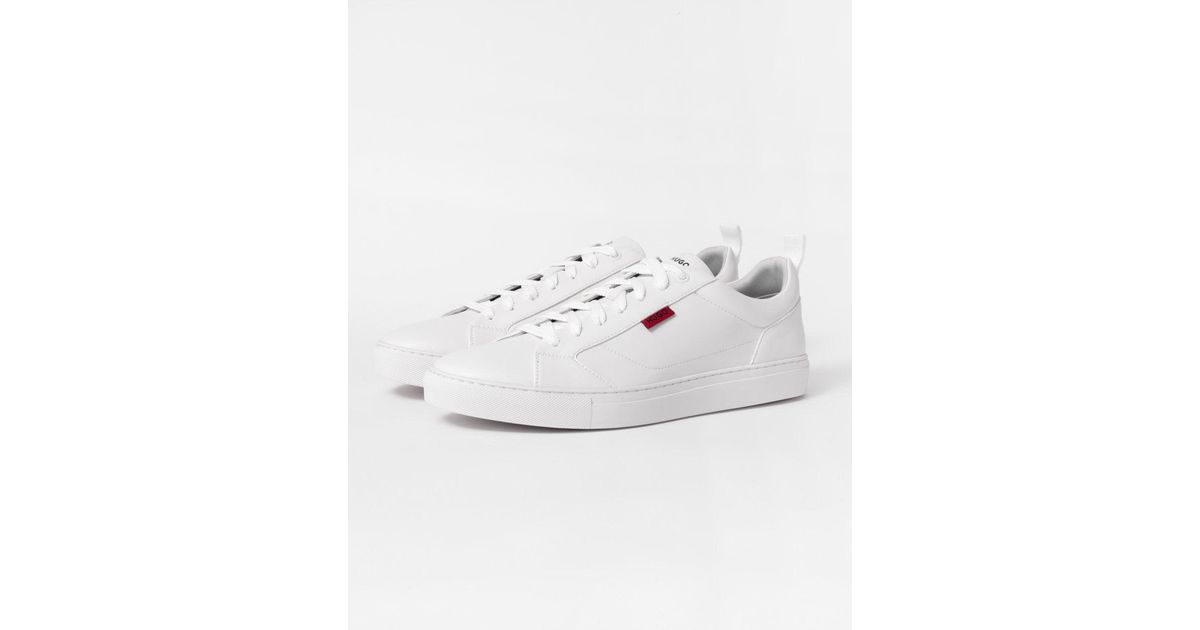 HUGO Morrie Cupsole Trainers With Logo Flag 100 in White for Men | Lyst UK