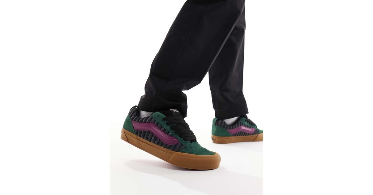 Vans Corduroy Multi Coloured Knu Skool Chunky Trainer With Gum Sole in ...