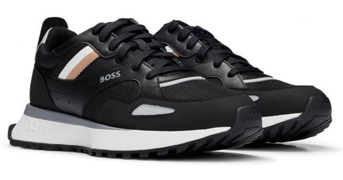 BOSS Jonah Running Style Trainers With Eva Rubber Outsole Nos in Black ...