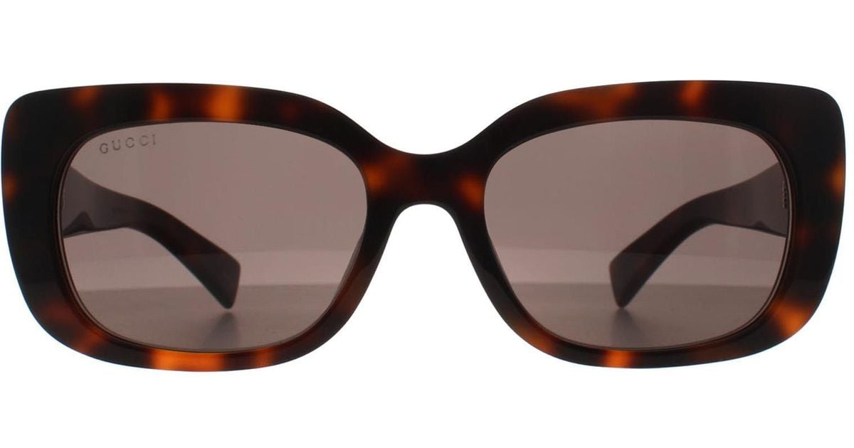 Gucci Rectangle Havana Gg1979Sk in Brown | Lyst UK