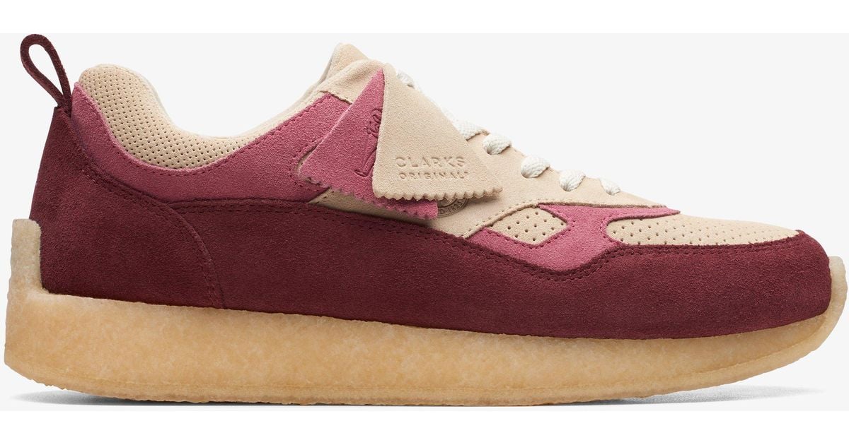 Clarks Lockhill Oxblood Combination Trainers in Red for Men | Lyst UK