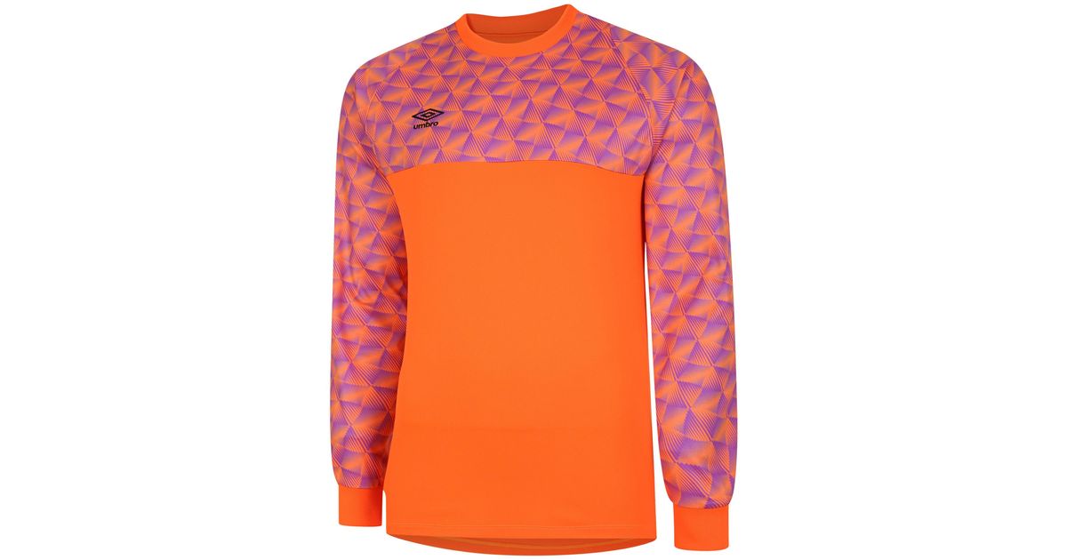 Umbro Flux Long-Sleeved Goalkeeper Jersey (Shocking/ Cactus) in Orange ...