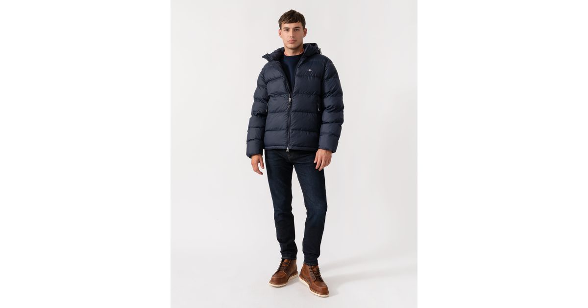 GANT Active Cloud Puffer Jacket in Blue for Men | Lyst UK