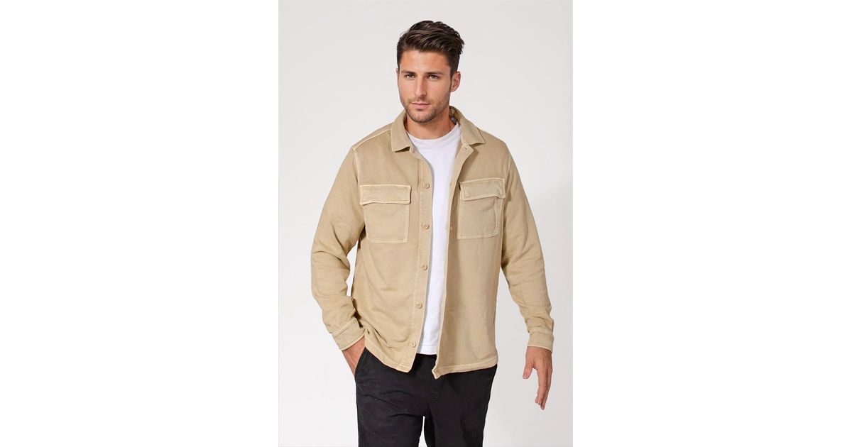 Secret Label Cotton Jersey Overshirt in Natural for Men | Lyst UK
