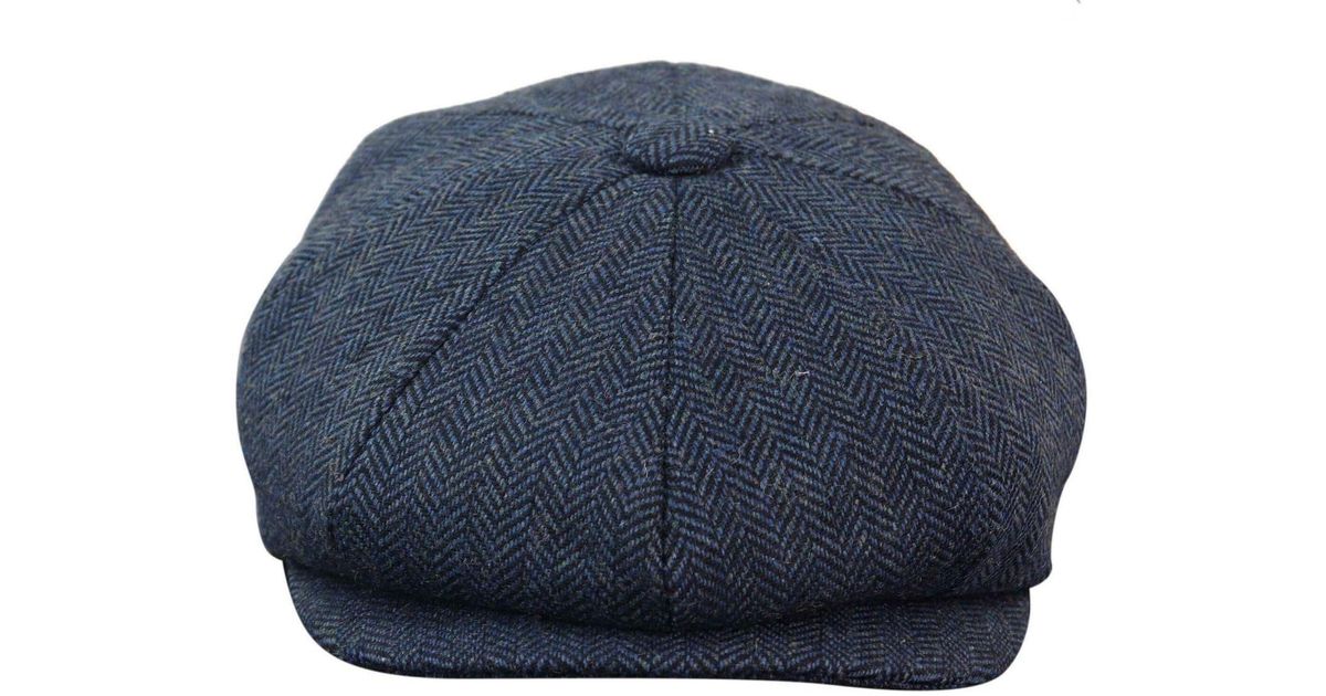 Infinity Leather Peaky Blinders Tweed Gatsby Hat in Blue for Men | Lyst UK