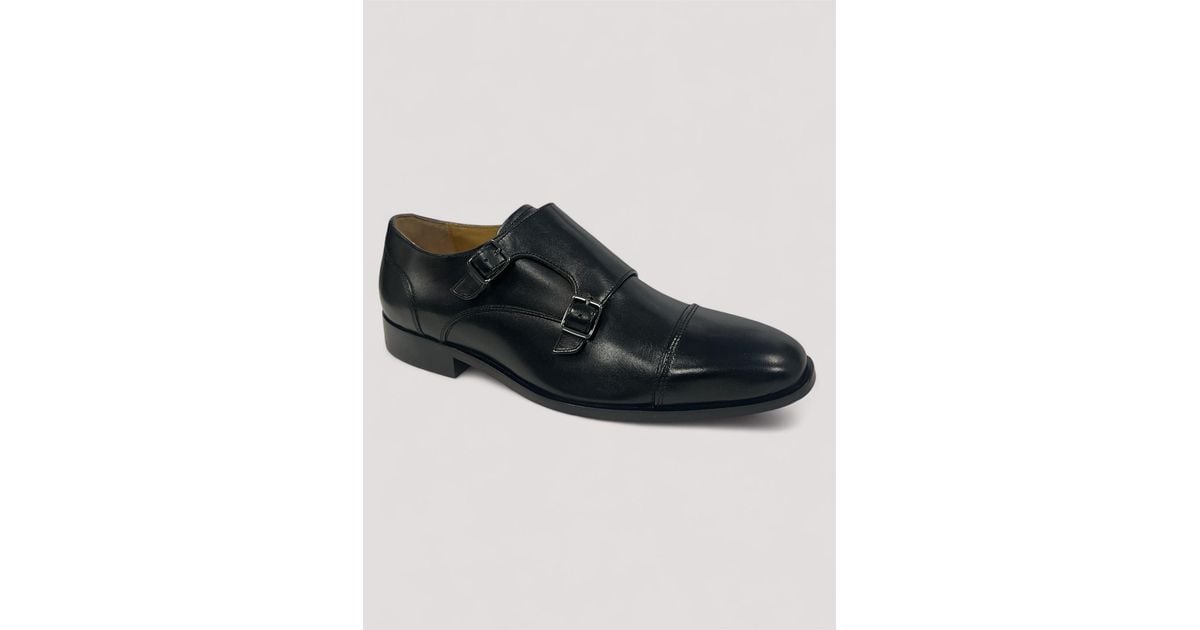 Chapman & Moore Toe Cap Monk Leather Shoes in Black for Men | Lyst UK