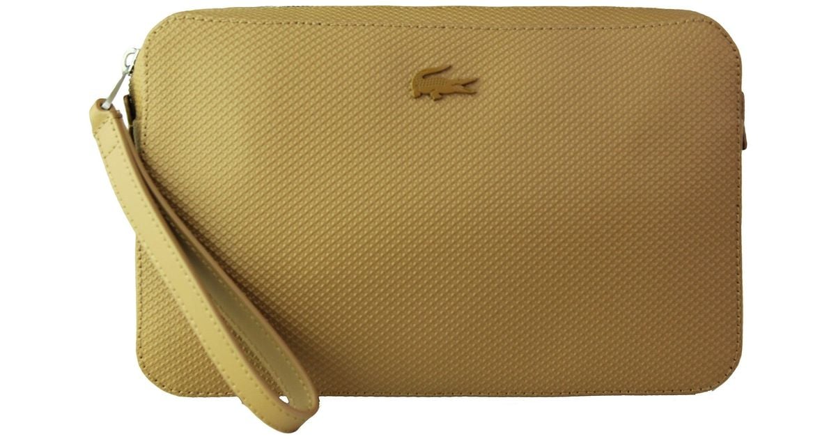 Lacoste Leather Pouch Bag in Green for Men | Lyst UK
