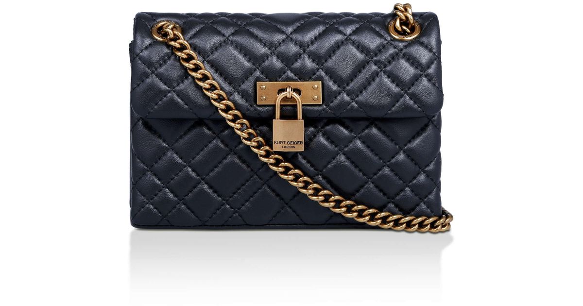 Kurt Geiger Leather Kgl Mini Brixton Lock Bag in Blue | Lyst UK